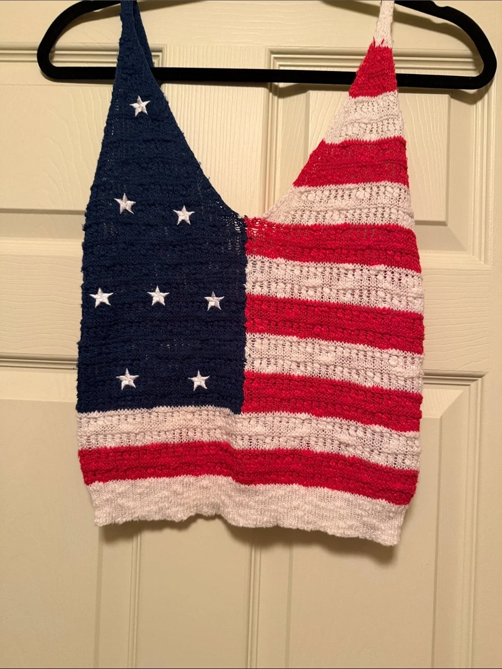 Blue Rain | Tops | Blue Rain Red White And Blue American Flag Cropped ...
